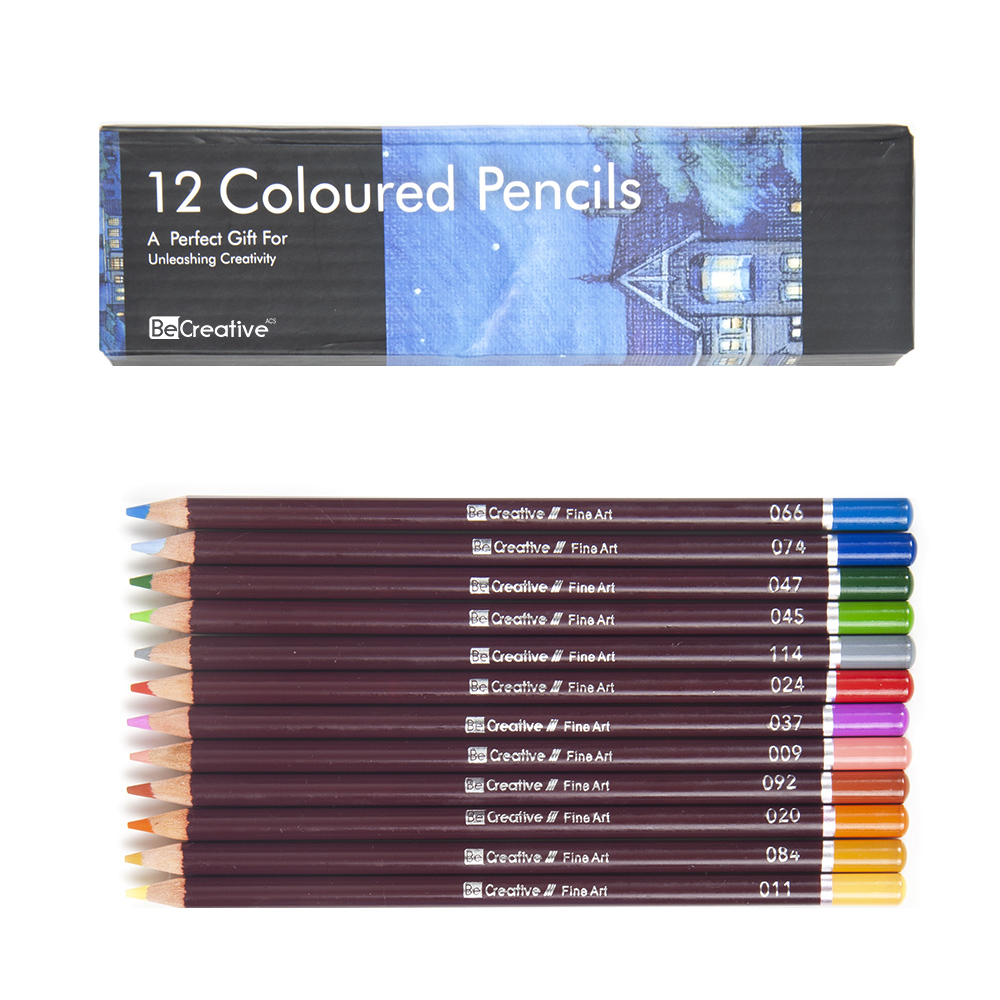 Artist Colored Pencil Set-12 colors with cardboard box - Becreative