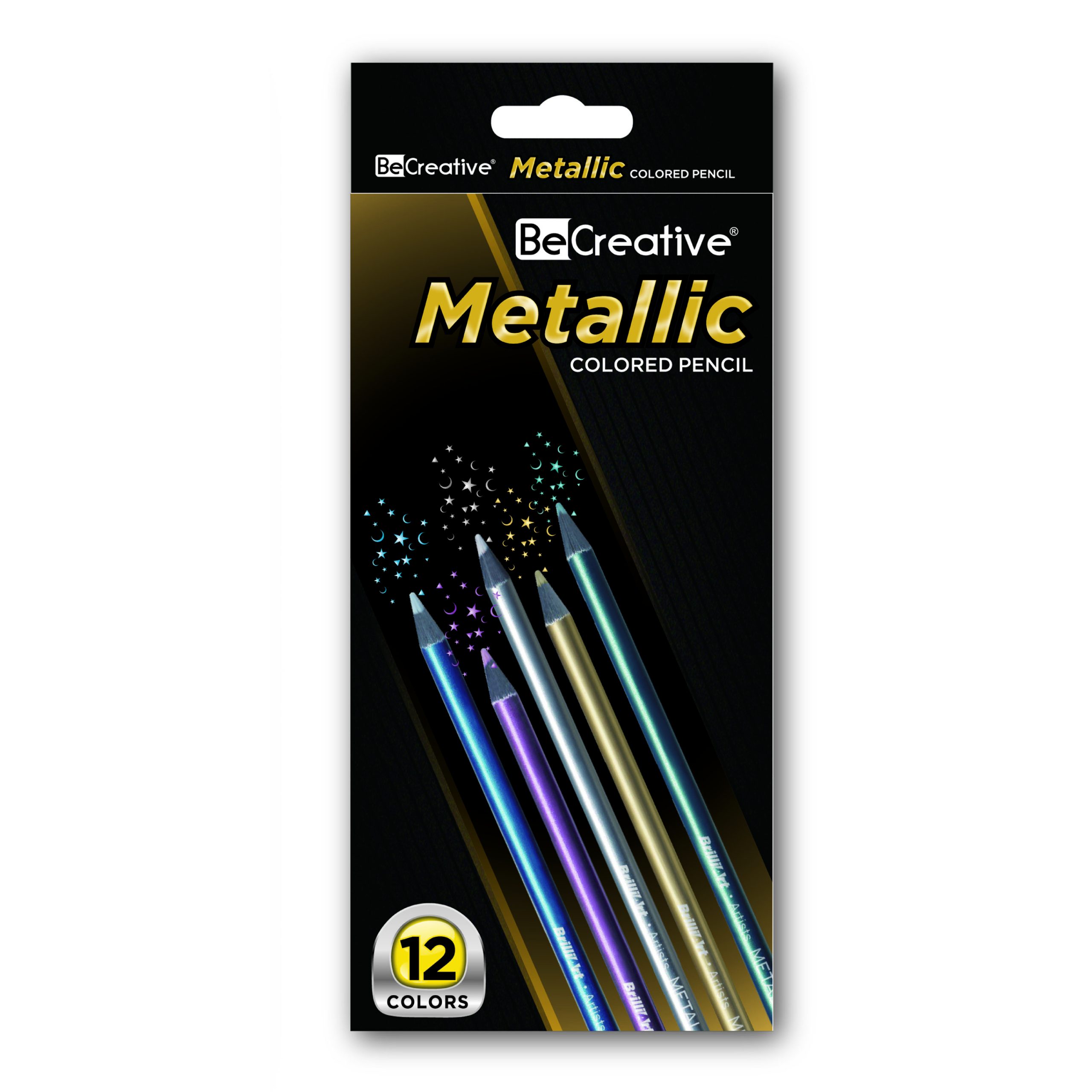 Artist Metallic Pencil Set-12 colors with cardboard box - Becreative