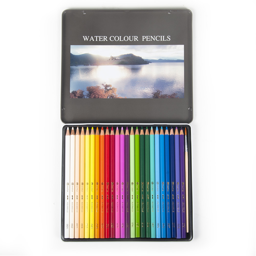 Artist Watercolor Pencil Set-24 colors with tin - Becreative