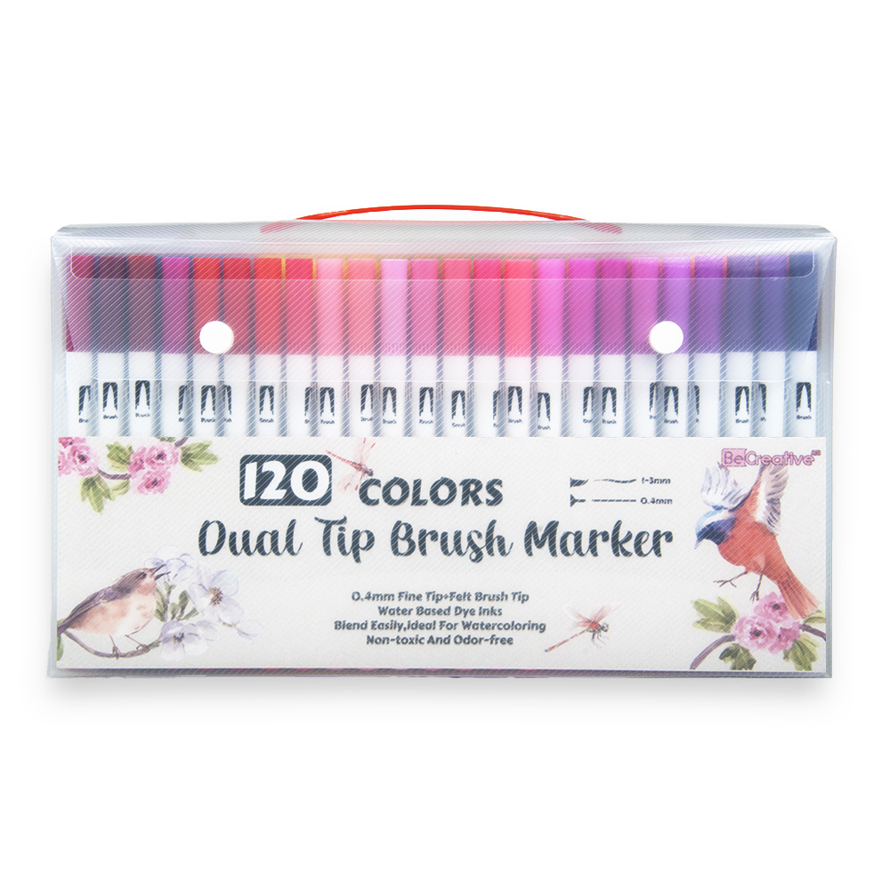 Dual Tip Watercolor Brush Marker Set-120colors - Becreative