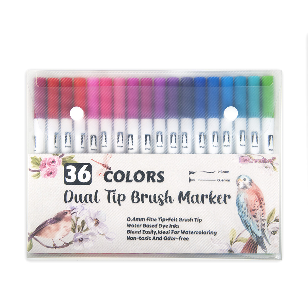 Dual Tip Watercolor Brush Marker Set-36colors - Becreative