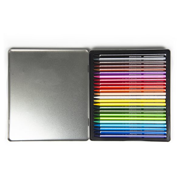 Paint Based Woodless Watercolor Pencil Set-24 colors with tin - Becreative