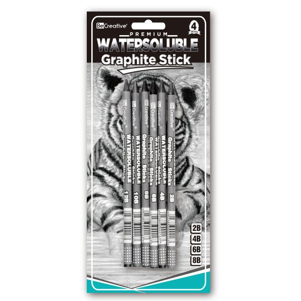 Water-soluble Woodless Graphite Pencil Set-6 grades - Becreative