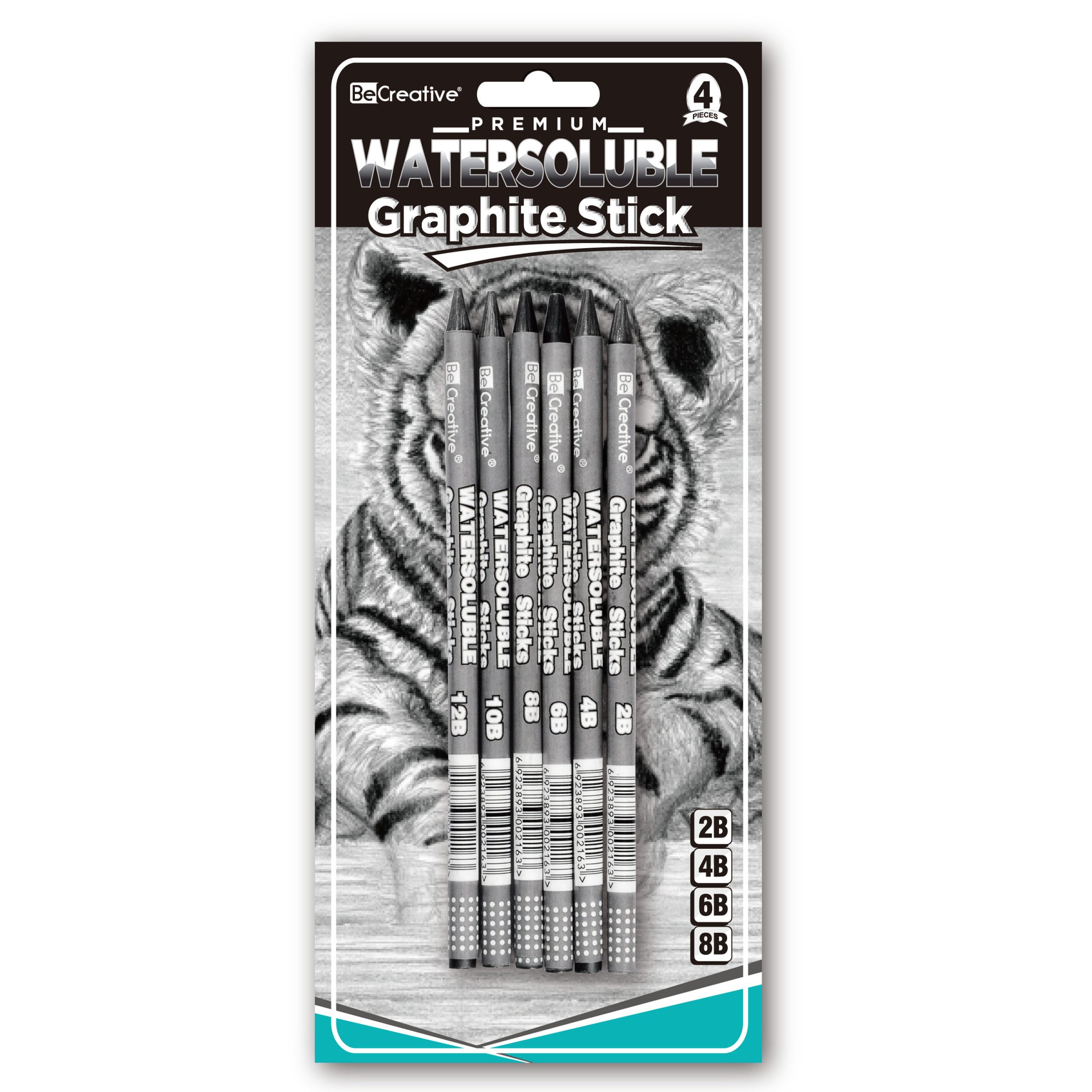 Water-soluble Woodless Graphite Pencil Set-6 grades - Becreative
