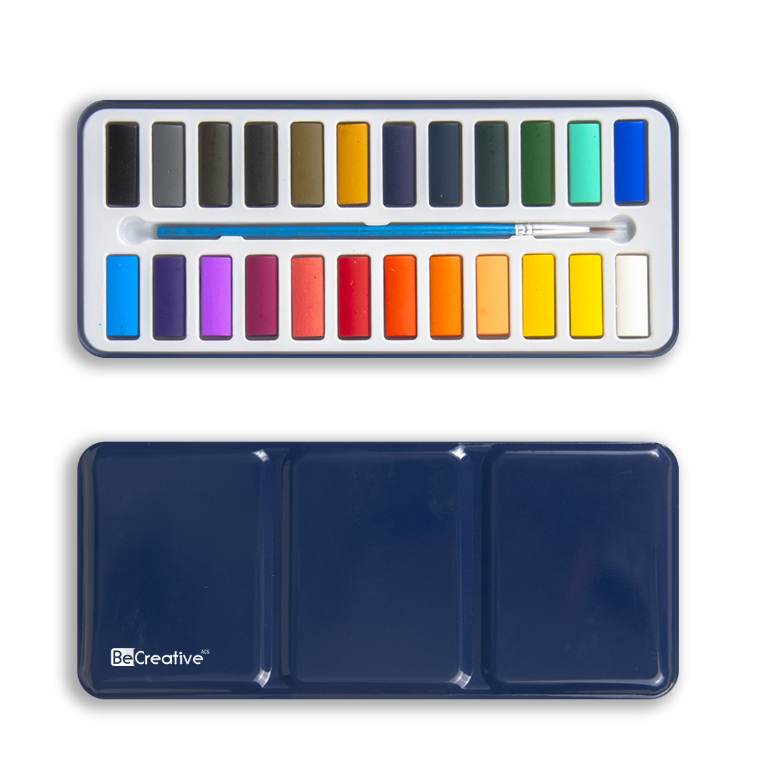 Watercolor Full Pan Set-24 colors with simple tin - Becreative