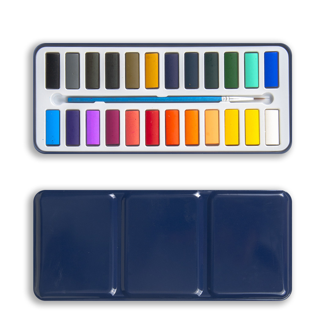 Watercolor Full Pan Set-24 colors with simple tin - Becreative