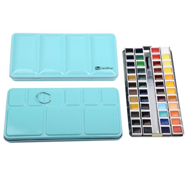 Watercolor Half Pan Set-48colors with travel tin - Becreative