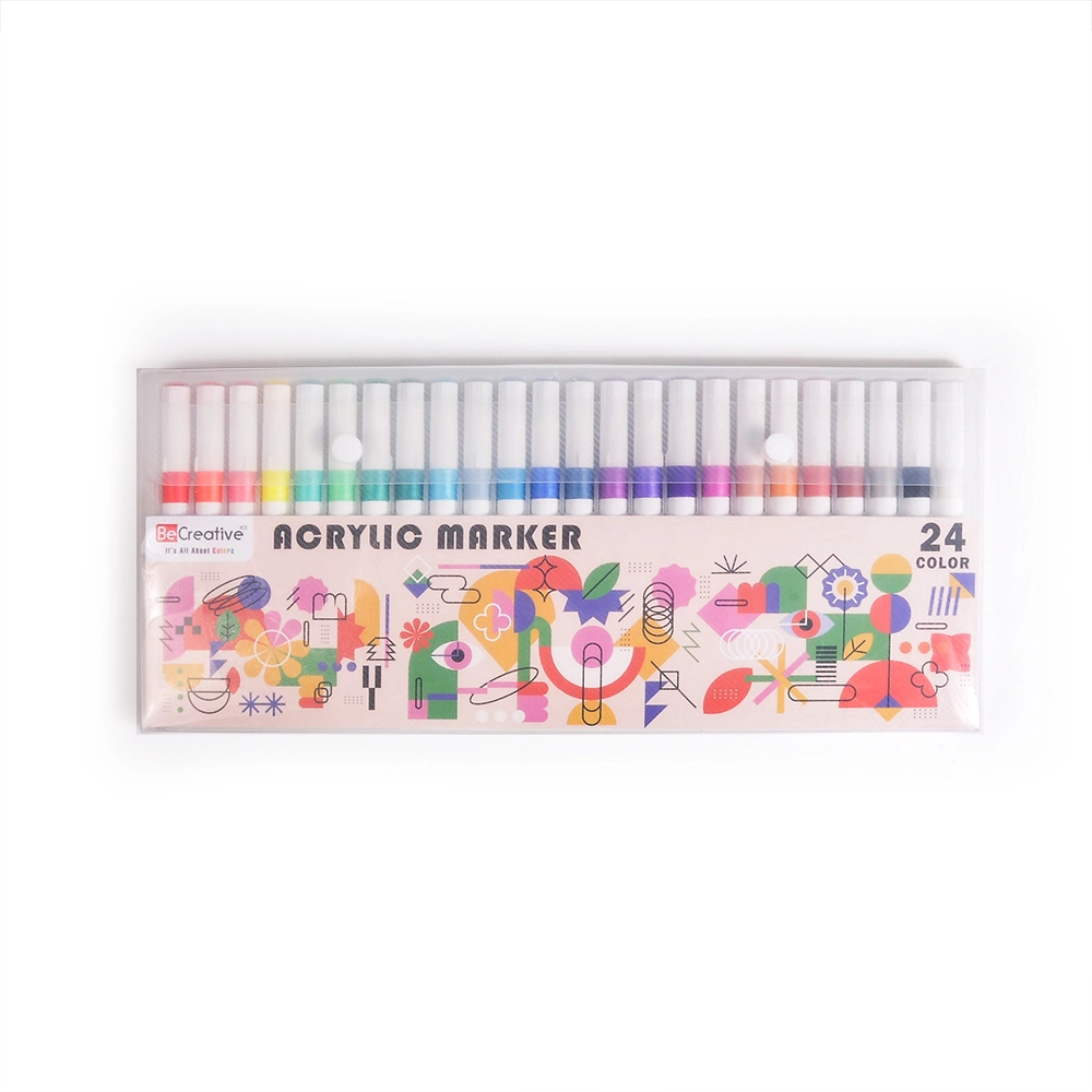 OEM/ODM Acrylic Paint Marker Set With Fibre Ink Reservoir White Barrel ...